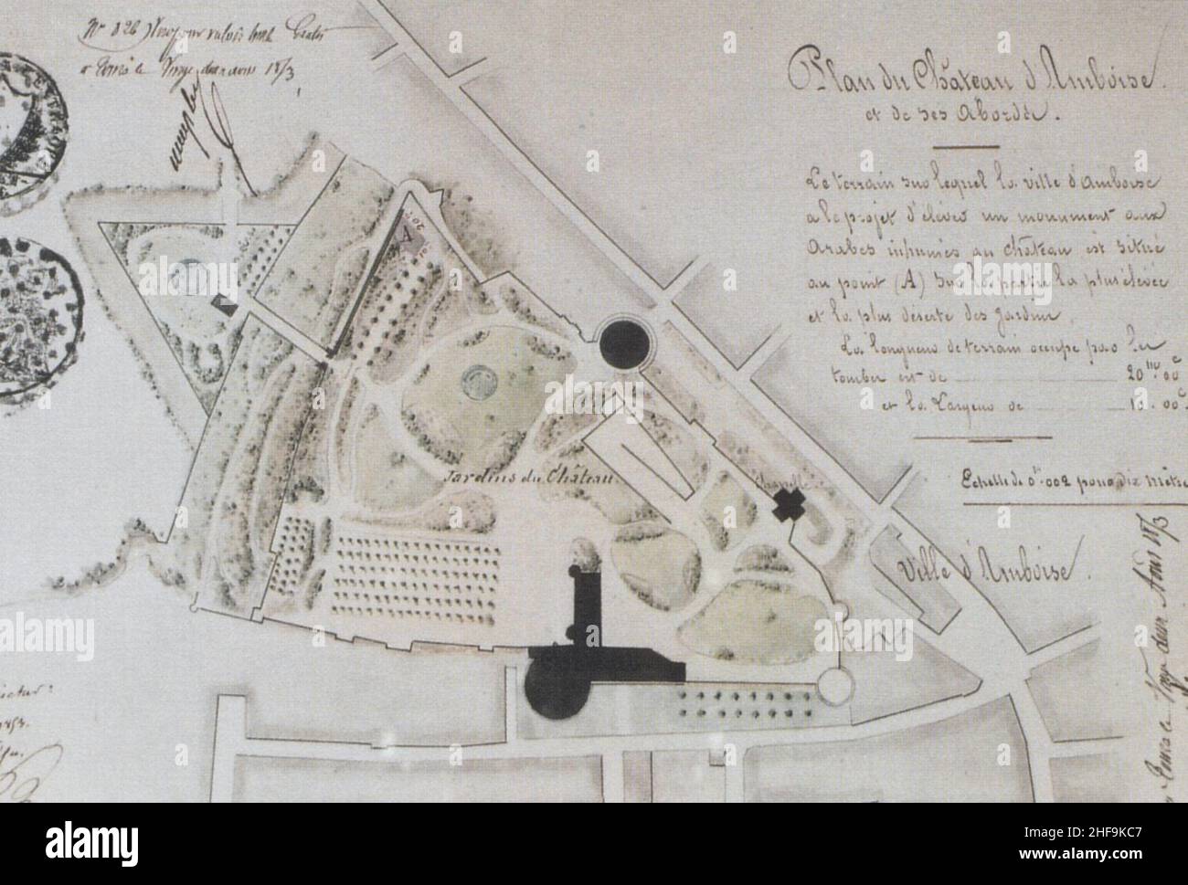 Schloss Amboise Plan 1853 Stock Photo - Alamy