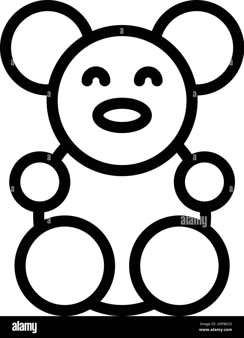 Bear toy icon outline vector. Soft teddy. Stuffed baby Stock Vector ...
