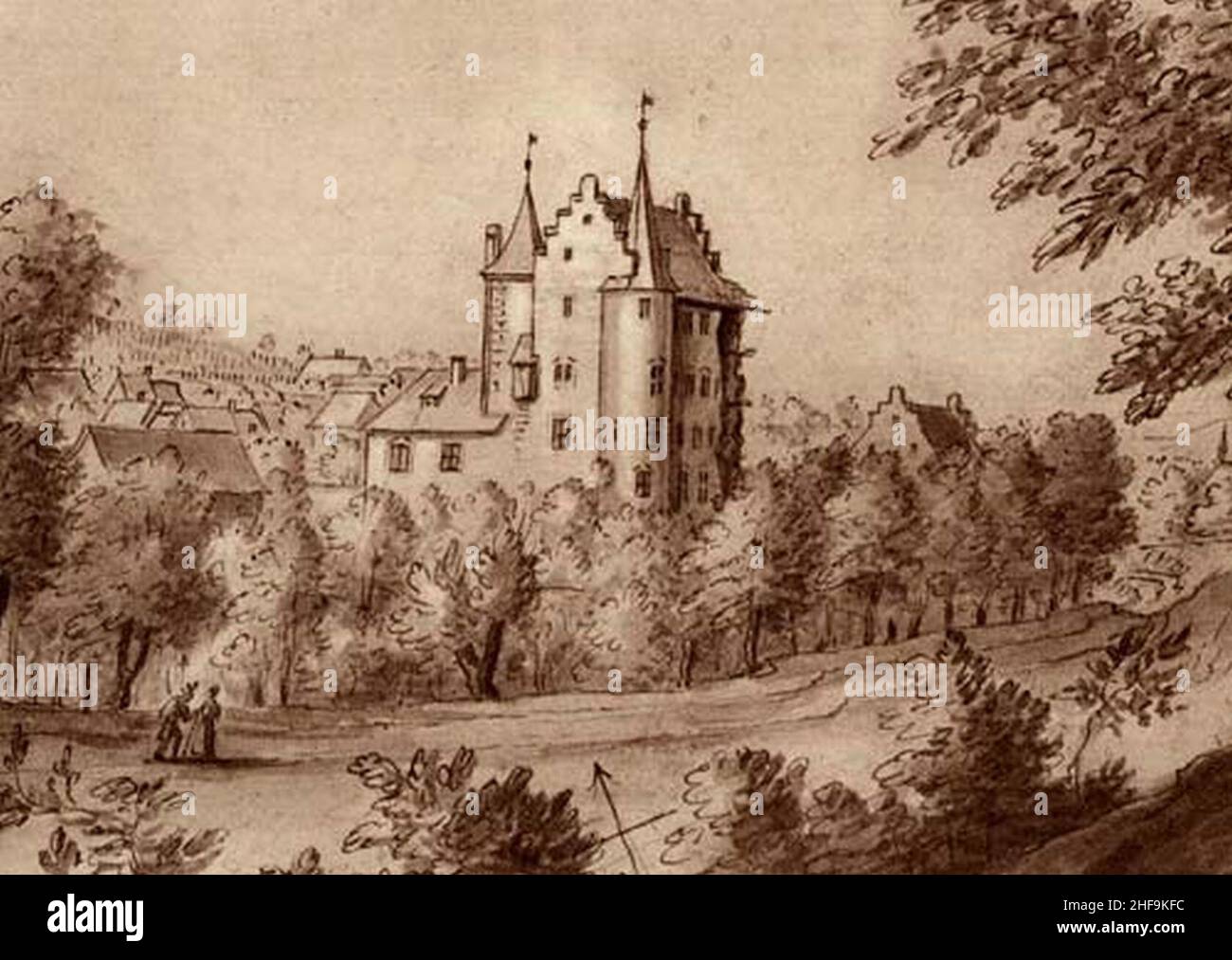 Schloss Binningen 1760 Stock Photo - Alamy