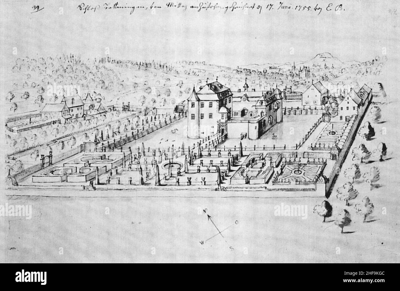 Schloss Bottmingen 1755 Stock Photo - Alamy