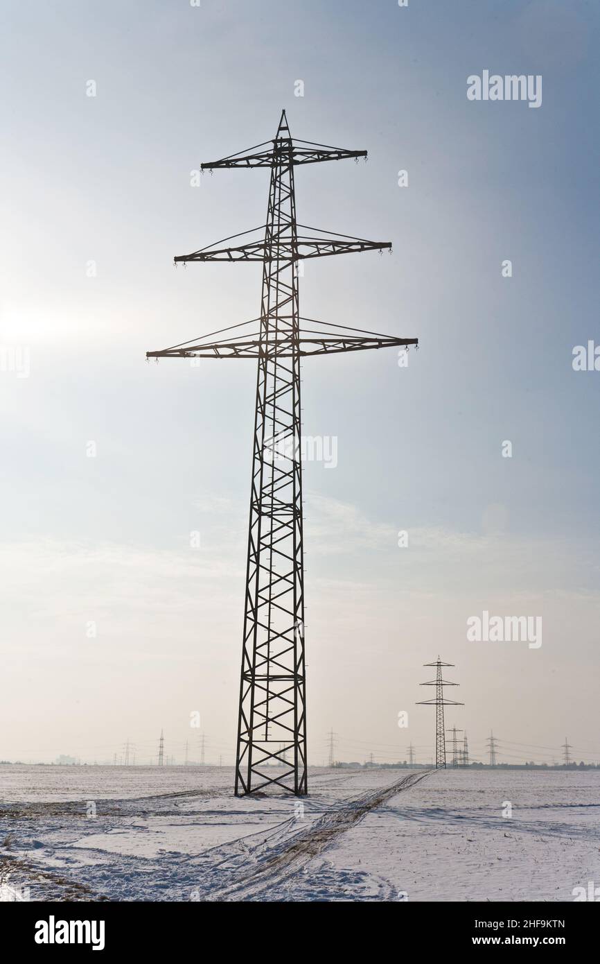 beautiful landscape with electrical tower Stock Photo - Alamy