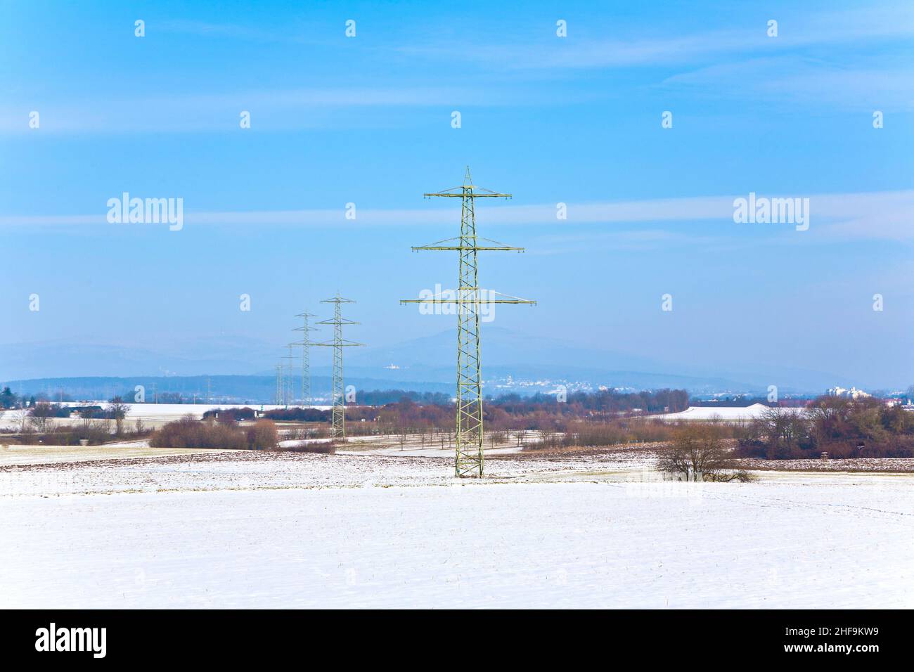 beautiful landscape with electrical tower Stock Photo - Alamy