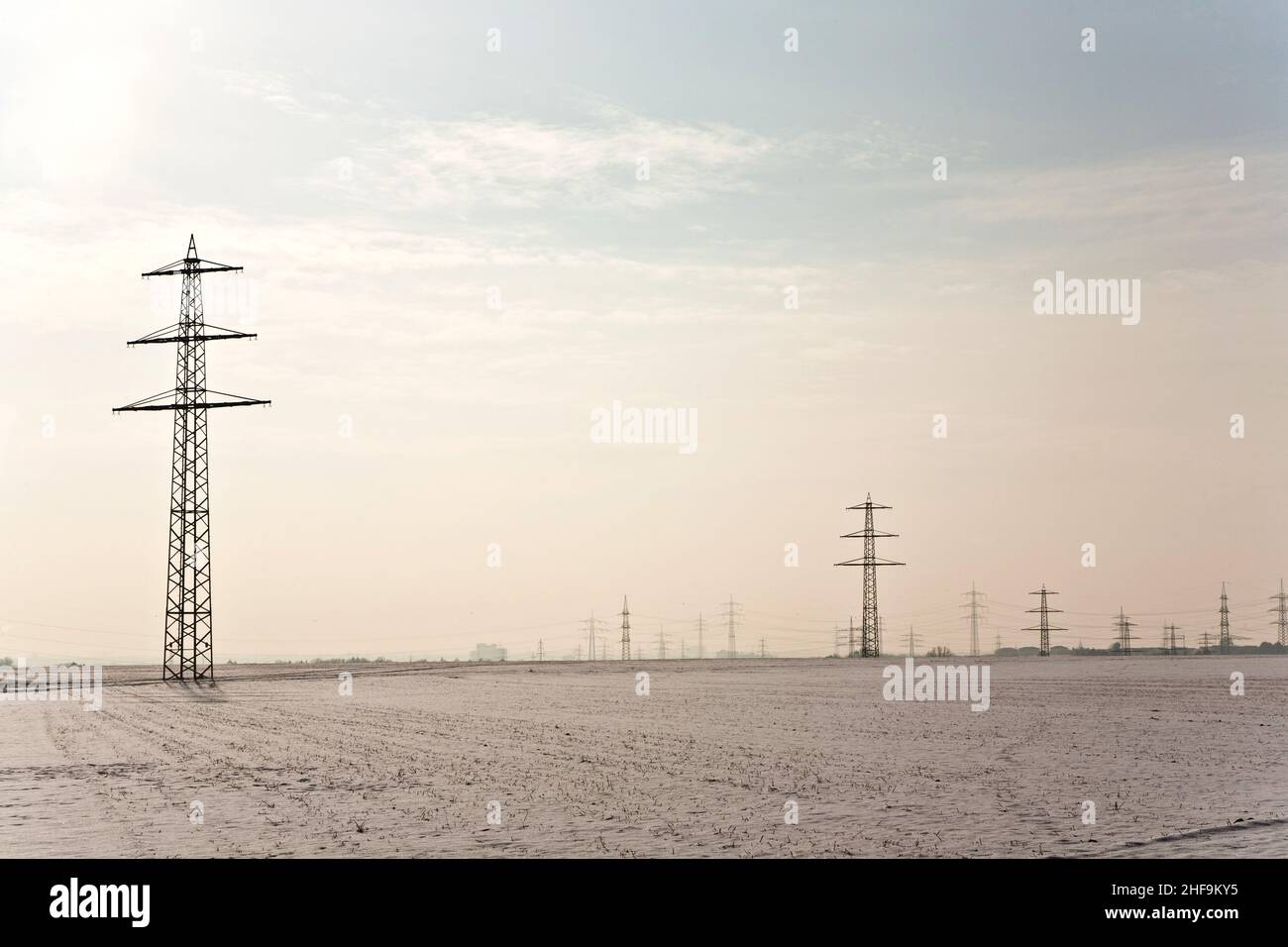 beautiful landscape with electrical tower Stock Photo - Alamy