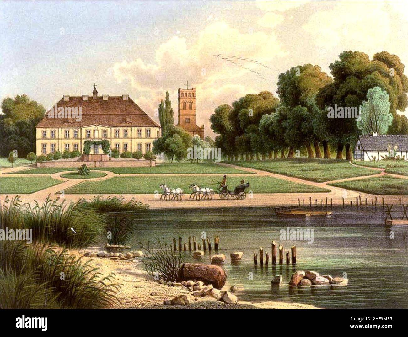 Schloss Hohenziethen Sammlung Duncker Stock Photo - Alamy