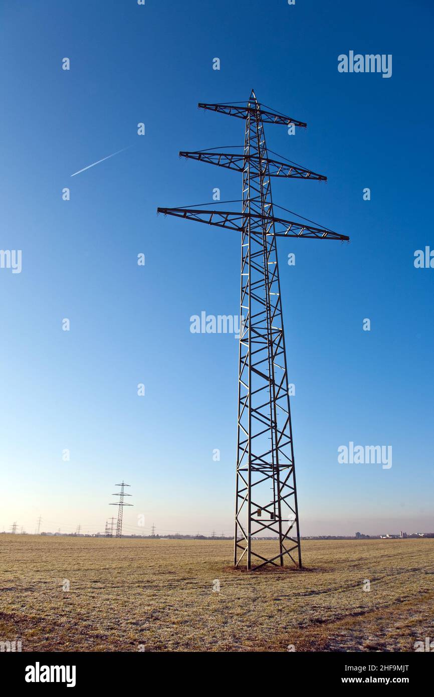 electricity tower for energy in beautiful landscape Stock Photo - Alamy