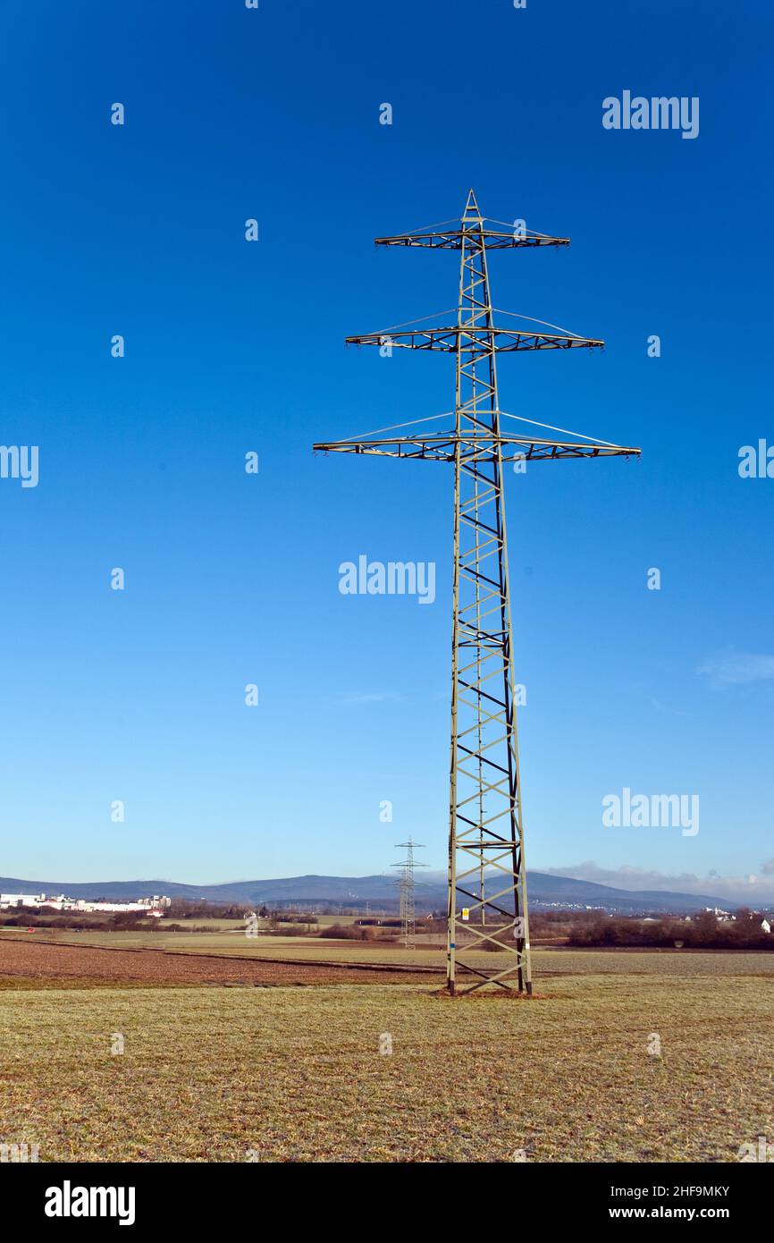electricity tower for energy in beautiful landscape Stock Photo - Alamy