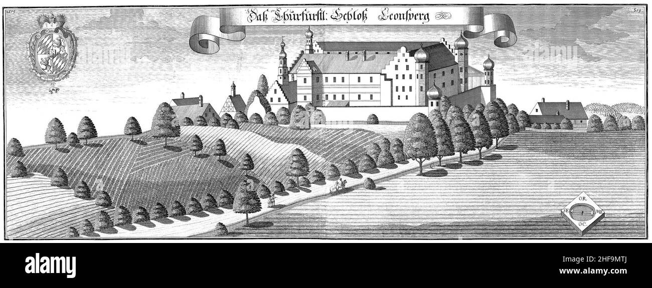 Schloss Leonsberg Michael Wening 1726 Stock Photo - Alamy