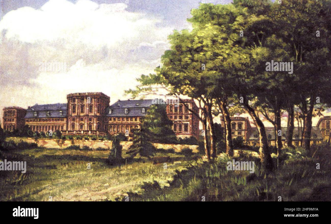 Schloss Mannheim Garten 1900 Stock Photo - Alamy