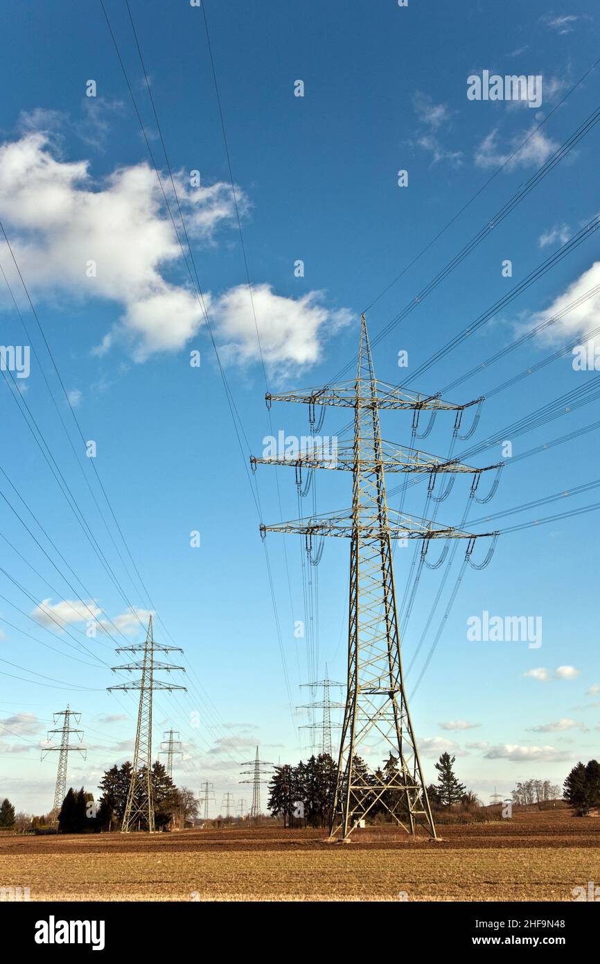 electricity tower for energy in beautiful landscape Stock Photo - Alamy