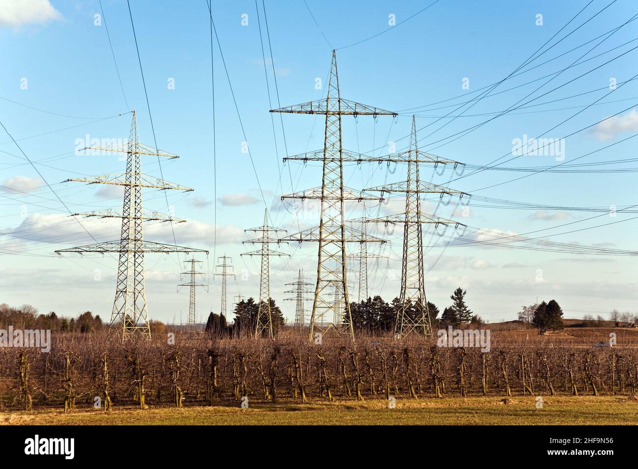 electricity tower for energy in beautiful landscape Stock Photo - Alamy