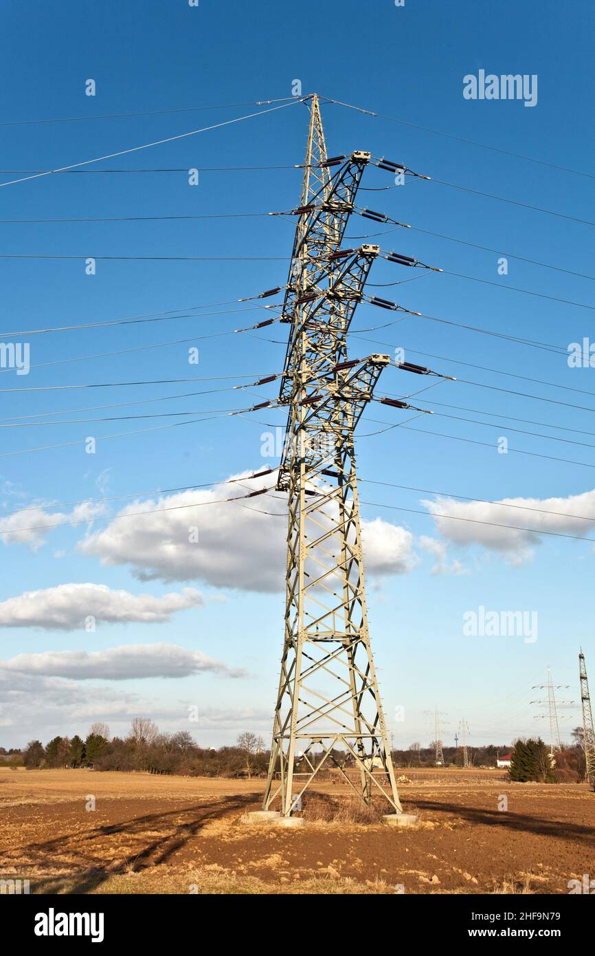 electricity tower for energy in beautiful landscape Stock Photo - Alamy