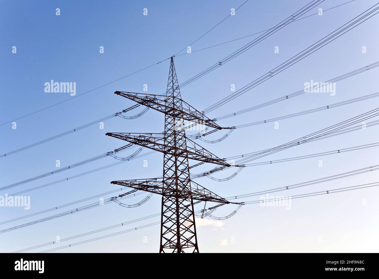 electricity tower for energy in beautiful landscape Stock Photo - Alamy