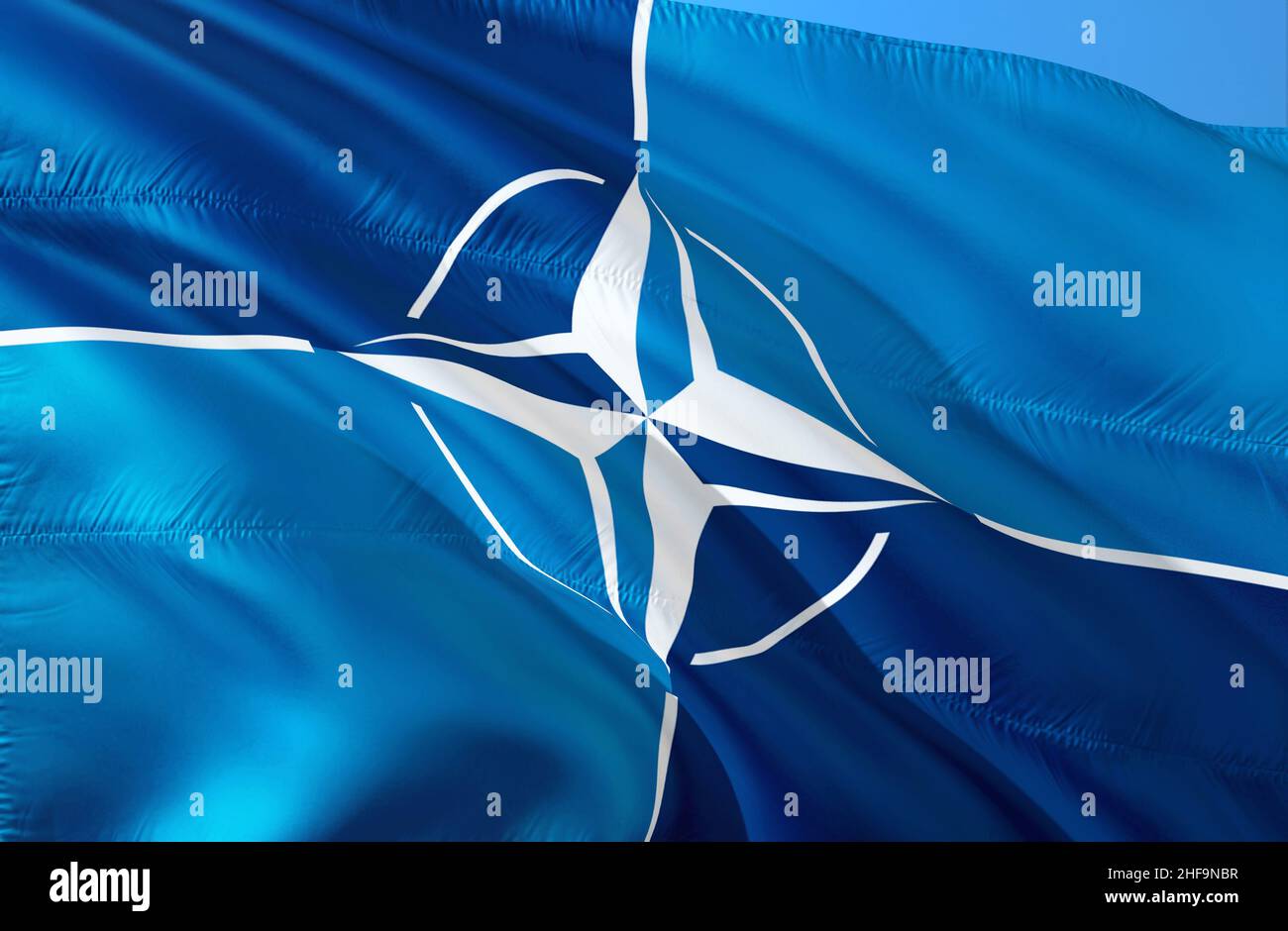 NATO flag. Military Alliance Flag Closeup Full HD 3d flag background ...