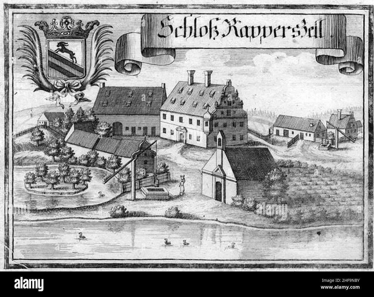 Schloss Rapperzell um 1700 Stock Photo - Alamy