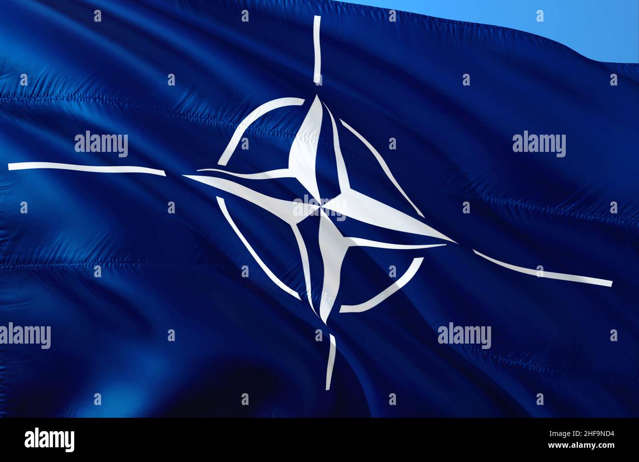 NATO flag. National 3d rendering North Atlantic Treaty Organization ...