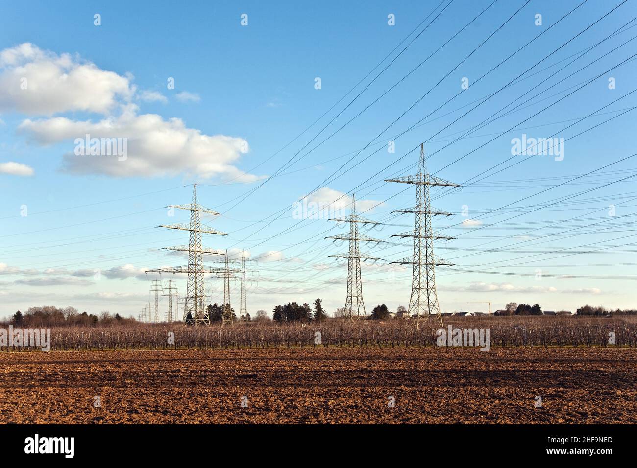 electricity tower for energy in beautiful landscape Stock Photo - Alamy