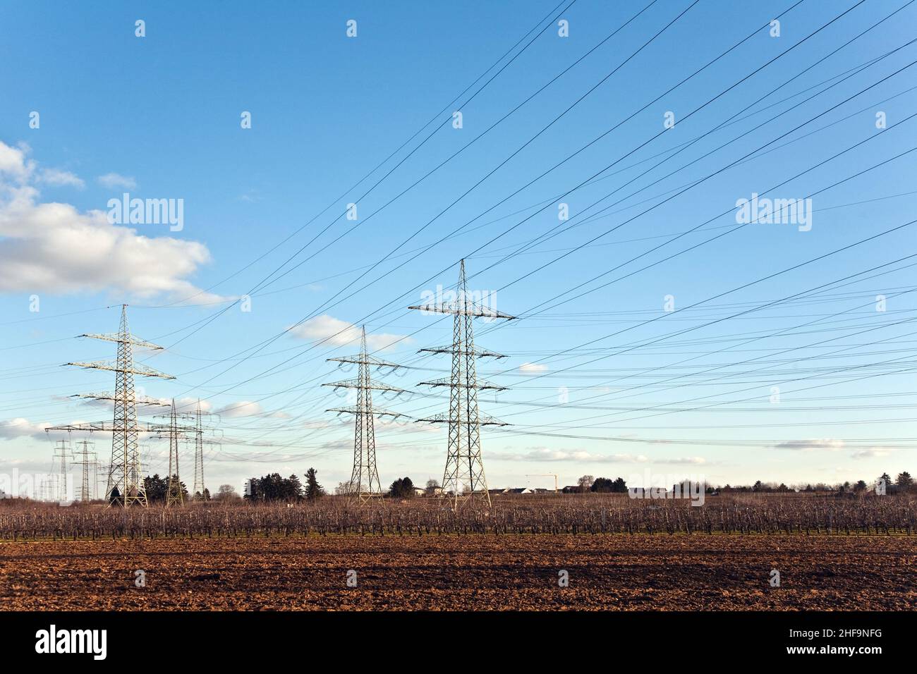 electricity tower for energy in beautiful landscape Stock Photo - Alamy
