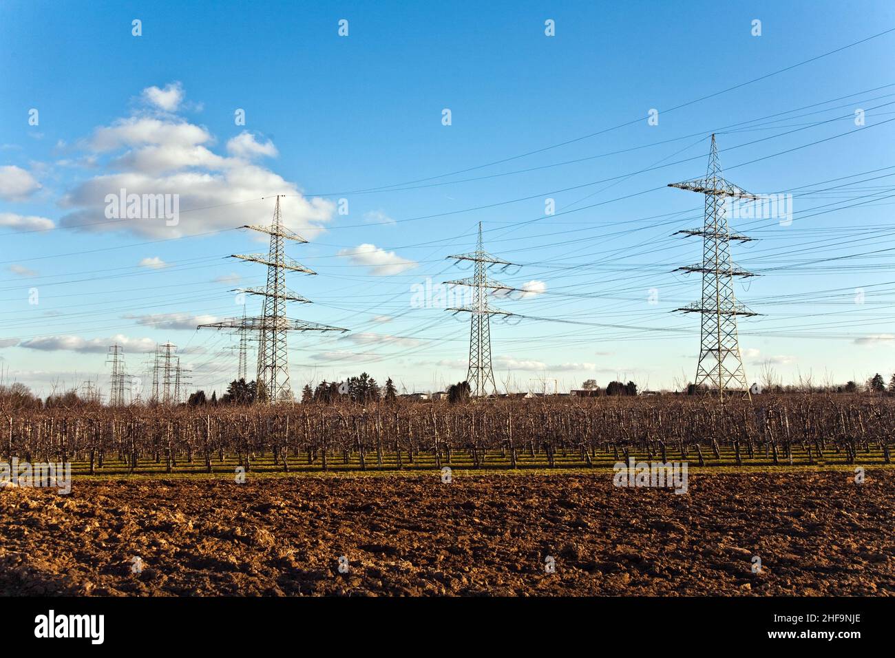 electricity tower for energy in beautiful landscape Stock Photo - Alamy