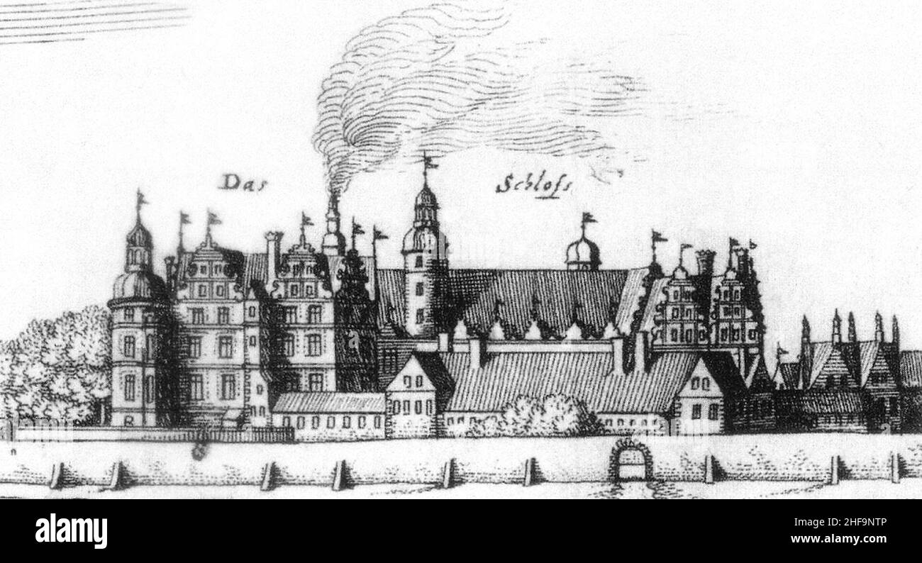 Schloss Schwedt 1652 Merian Stock Photo - Alamy