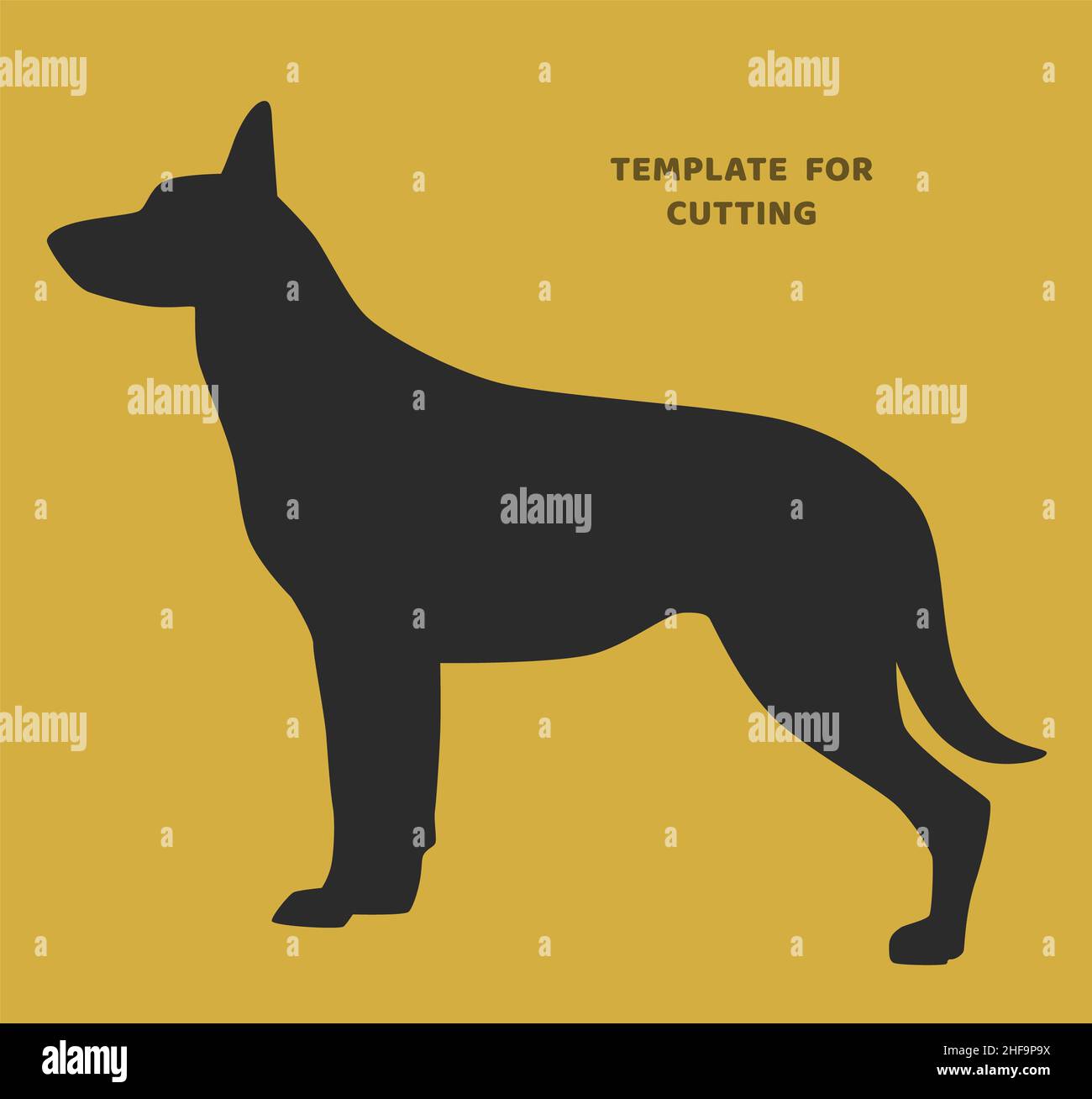 Template for laser cutting, wood carving, paper cut. Dog silhouettes ...