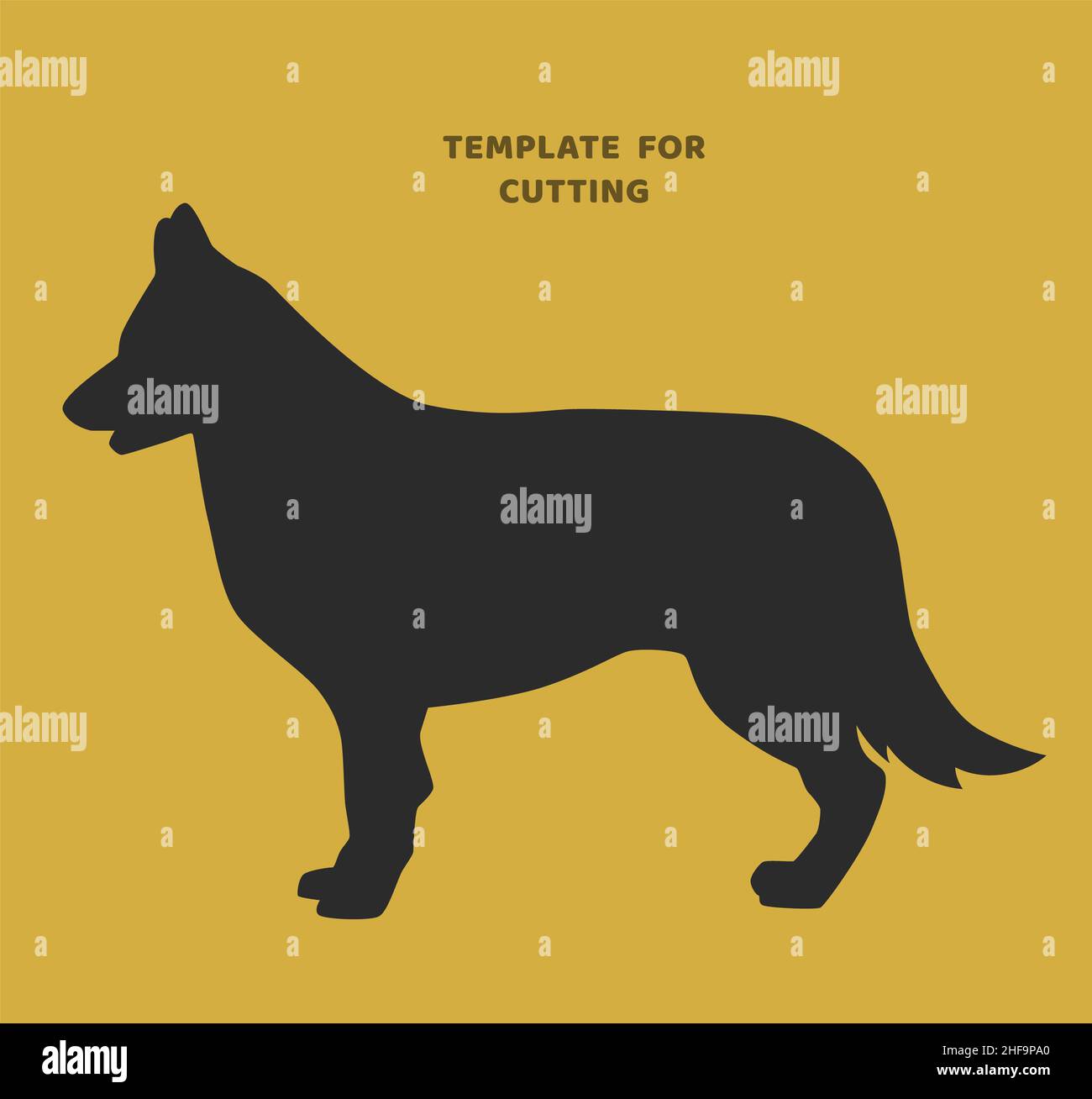 Template for laser cutting, wood carving, paper cut. Dog silhouettes ...