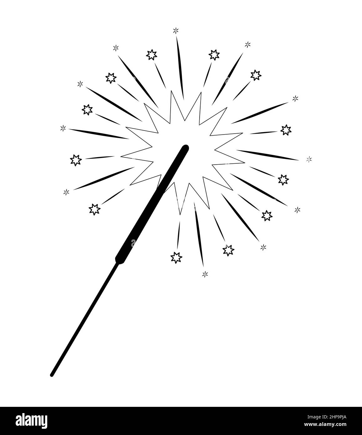 Christmas coloring book or page. Christmas sparkler black and white ...