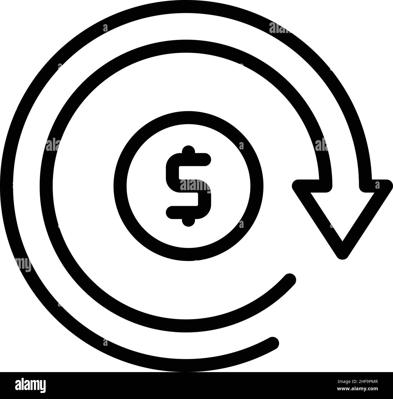 Payment income icon outline vector. Loan contract. Credit tax Stock ...