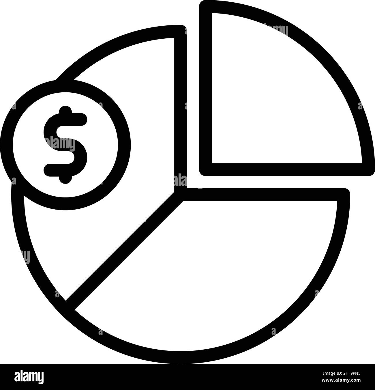 Payment pie chart icon outline vector. Loan income. Contract money ...