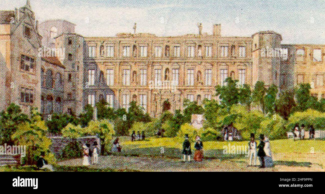 Schlosshof Glaeserner Saalbau Ottheinrichsbau Heidelberg von Louis ...