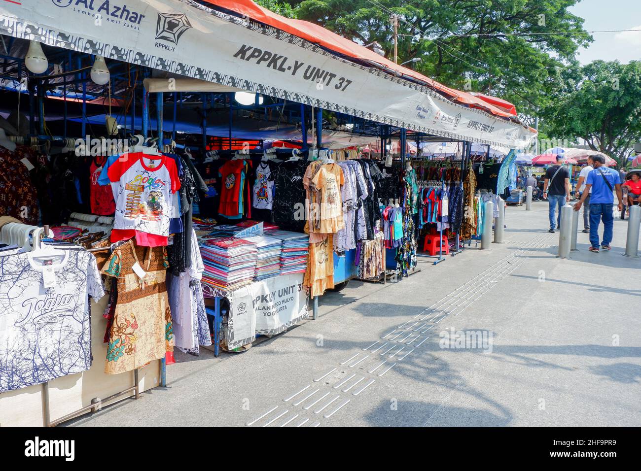 street market in Malioboro selling clothes and food as souvenirs. this ...
