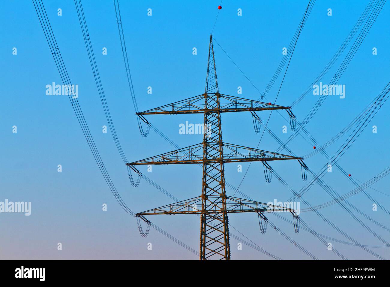 electrical tower in beautiful landscape with sky Stock Photo - Alamy