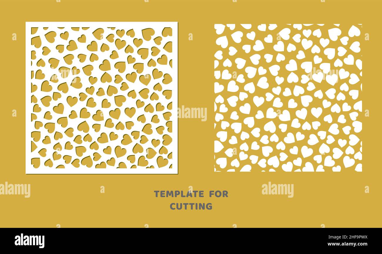Template for laser cutting, wood carving, paper cut. Square pattern for ...