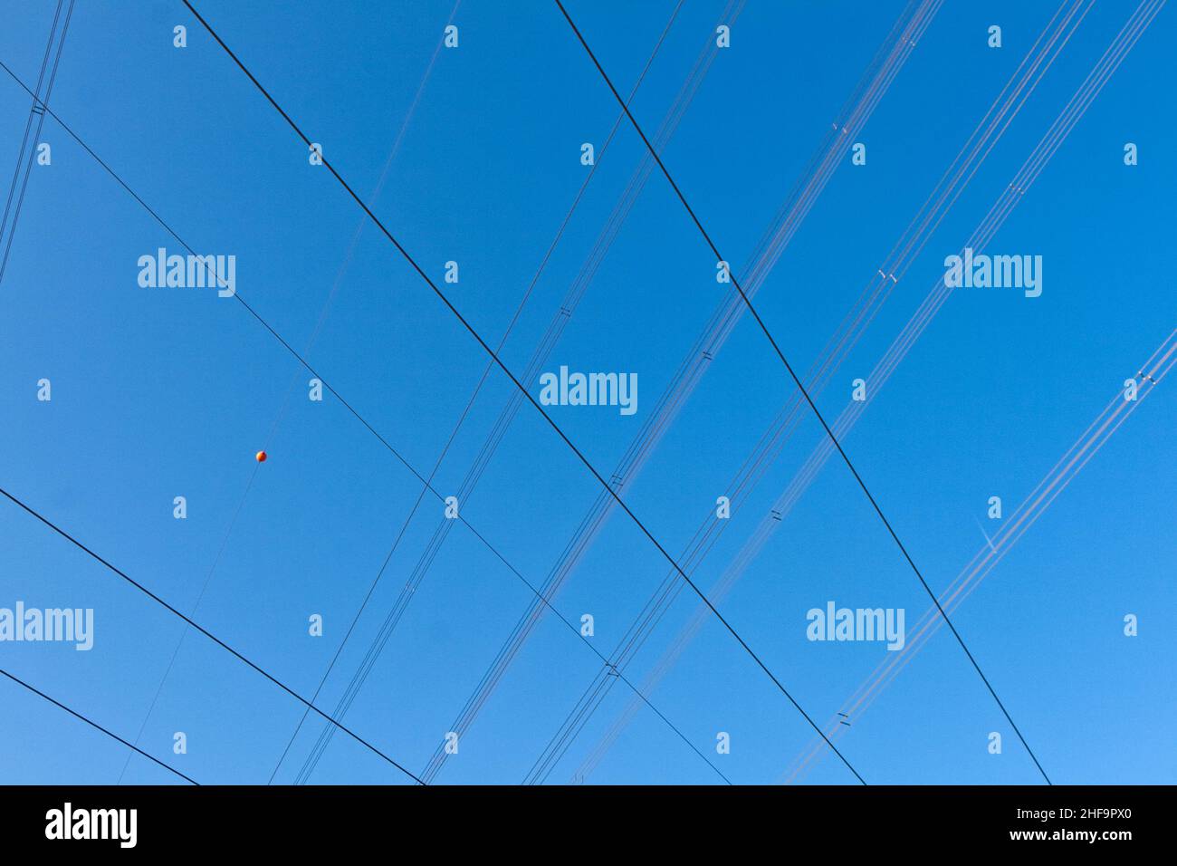 electrical tower in beautiful landscape with sky Stock Photo - Alamy