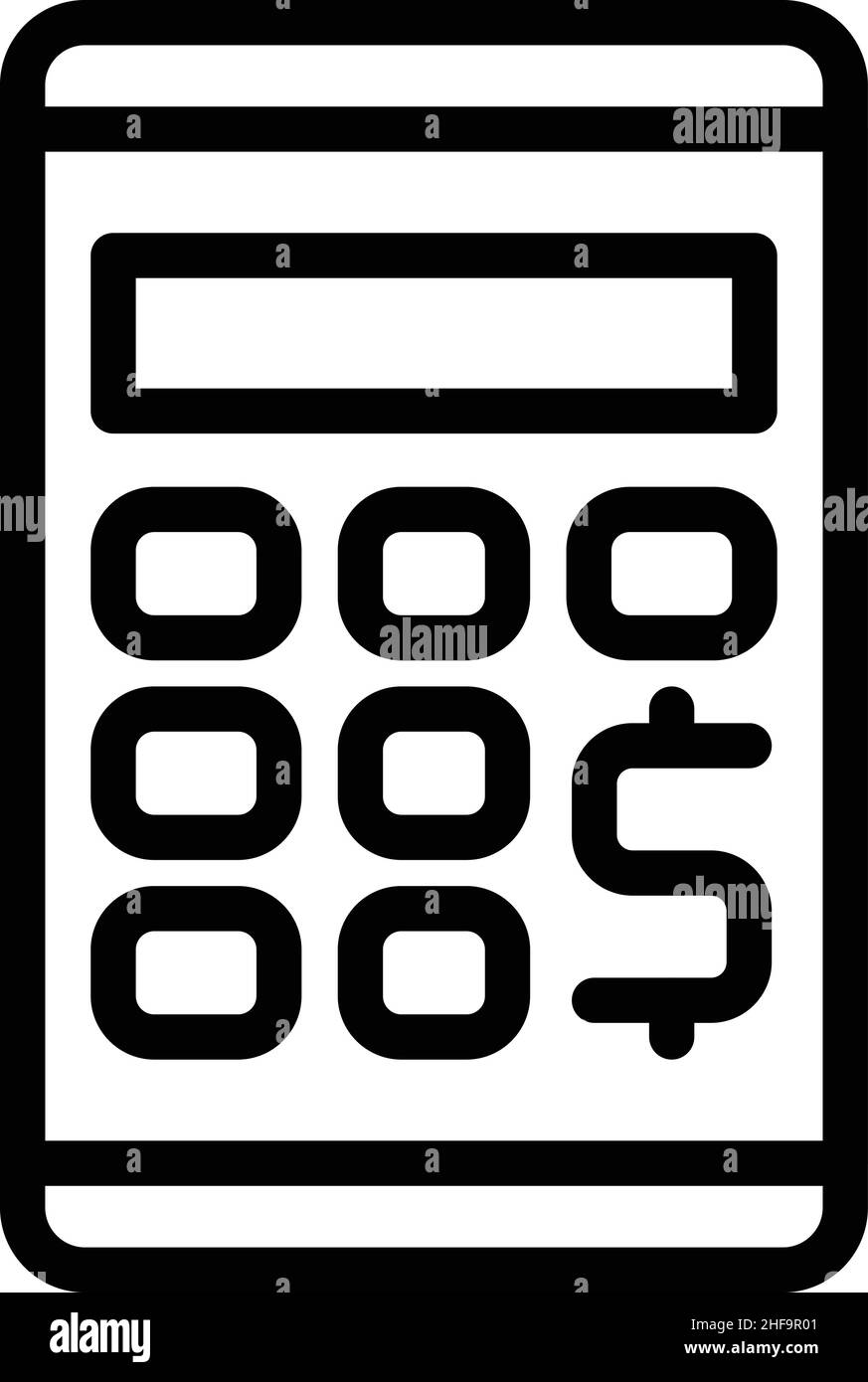 Payment loan calculator icon outline vector. Credit tax. Estate real ...