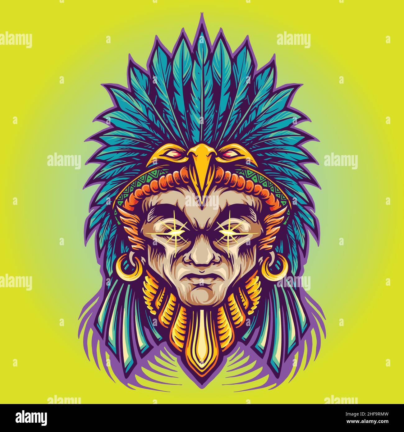 Aztec Indian American Warrior Stock Vector Image & Art - Alamy