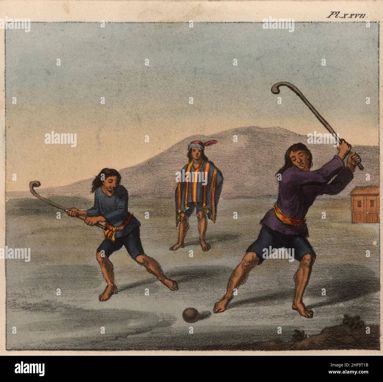 Schmidtmeyer- Scharf, George Johann - Mapuche playing chueca Stock ...