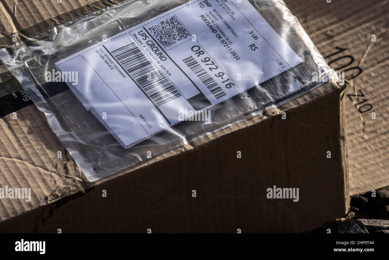 Los Angeles, USA. 14th Jan, 2022. Thousands of stolen UPS packages line ...