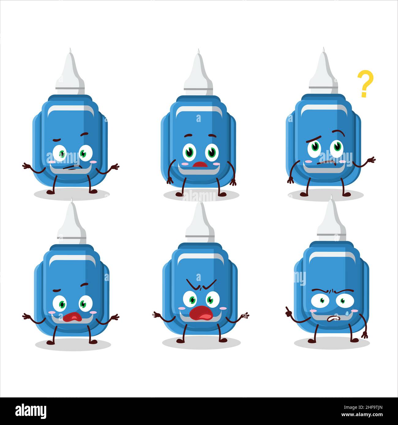 Cartoon character of blue correction pen with what expression. Vector ...