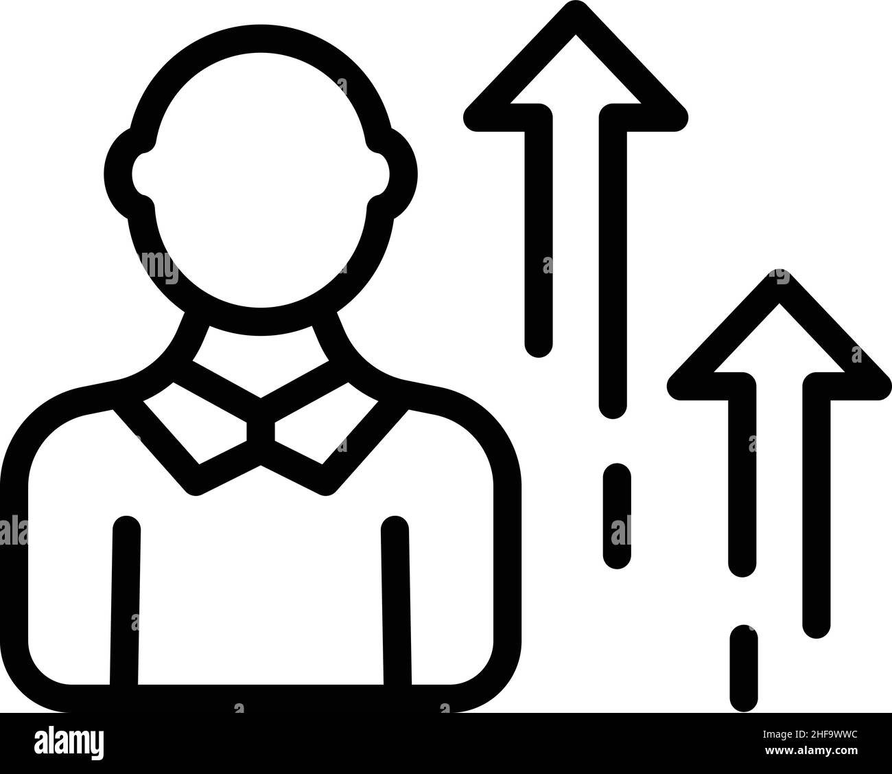 Social level up icon outline vector. Business corporate. Value core ...