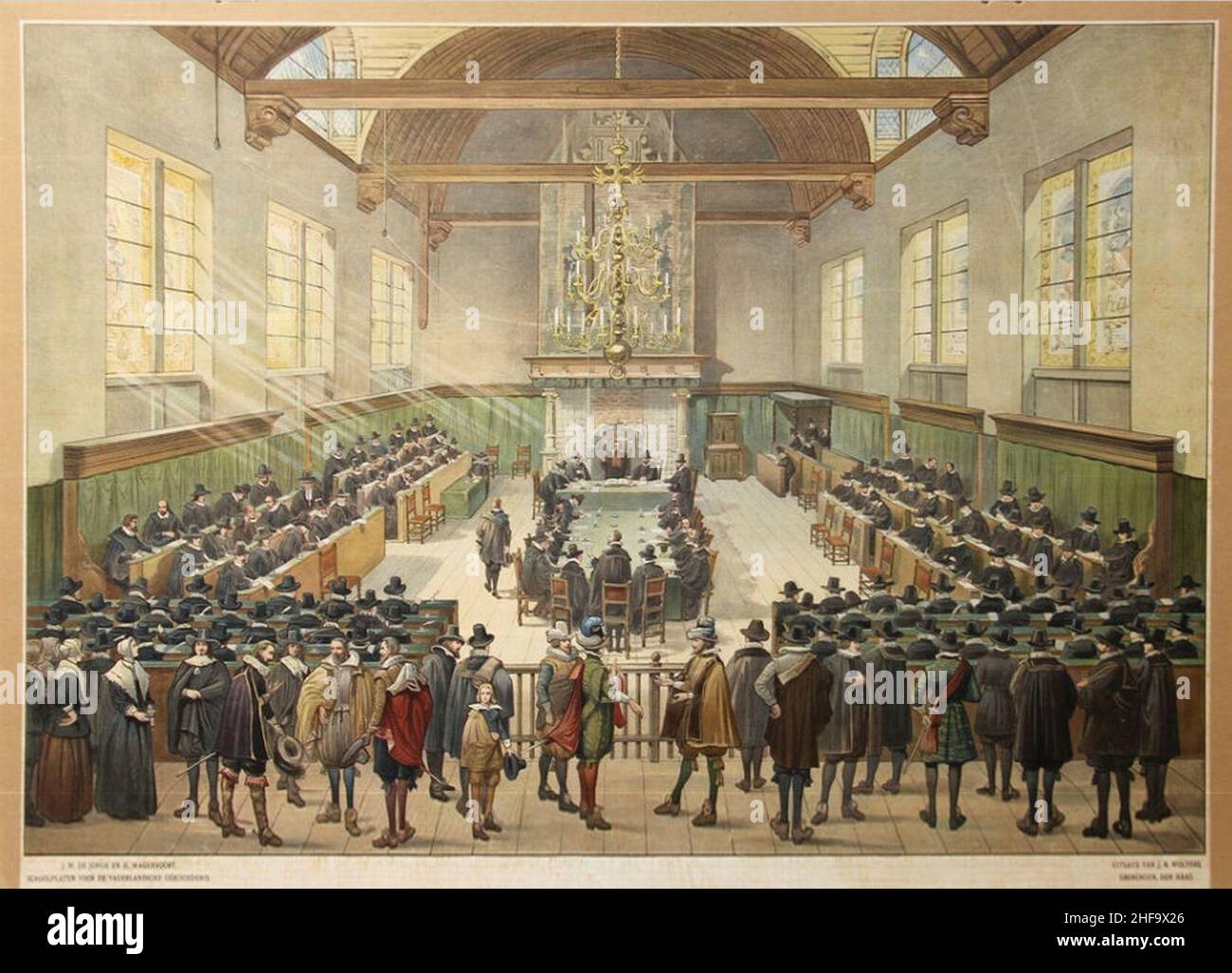 Schoolplaat van de Synode van Dordrecht door Gerard van Hove Stock ...