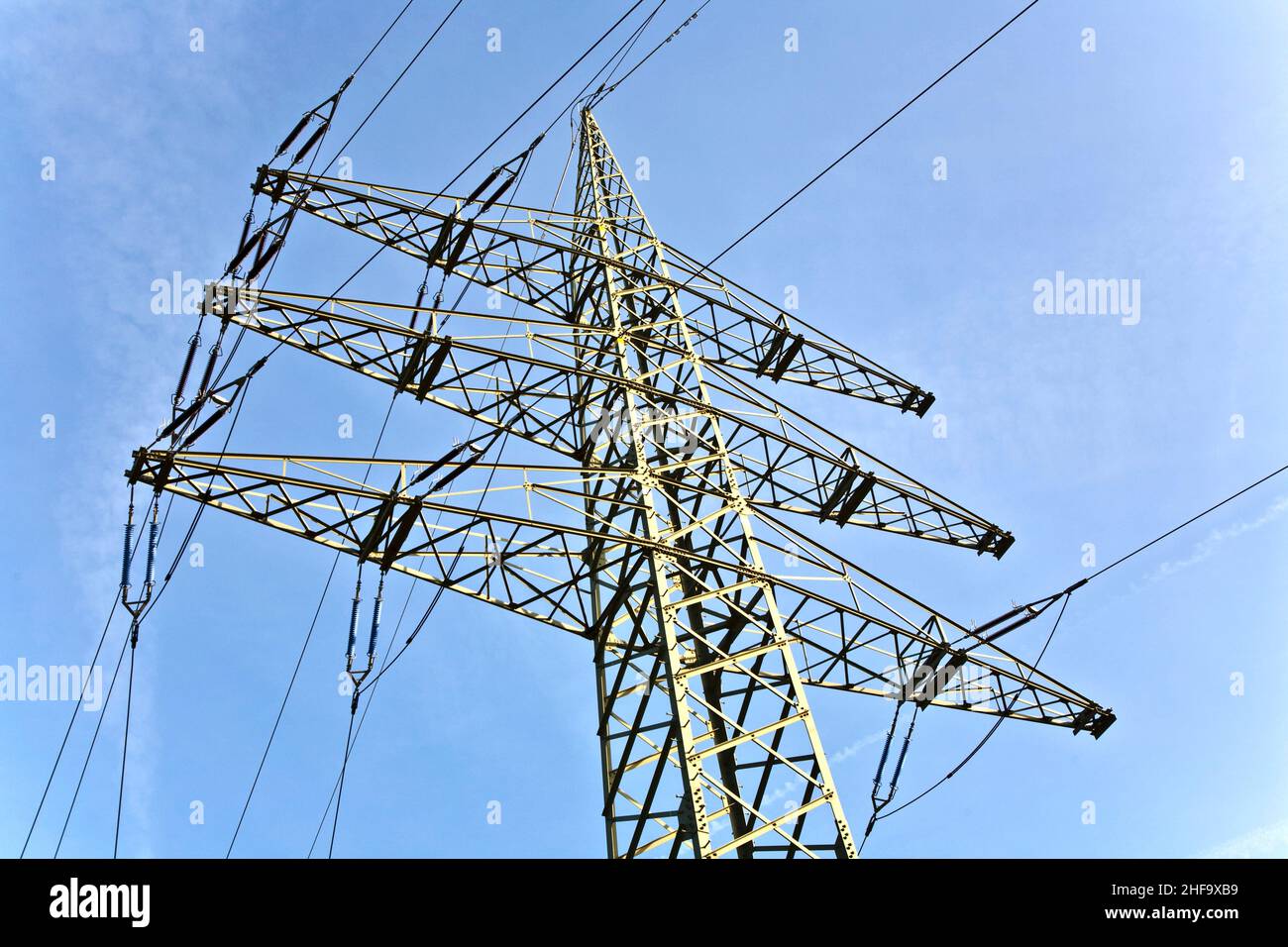 electrical tower in beautiful landscape with sky Stock Photo - Alamy