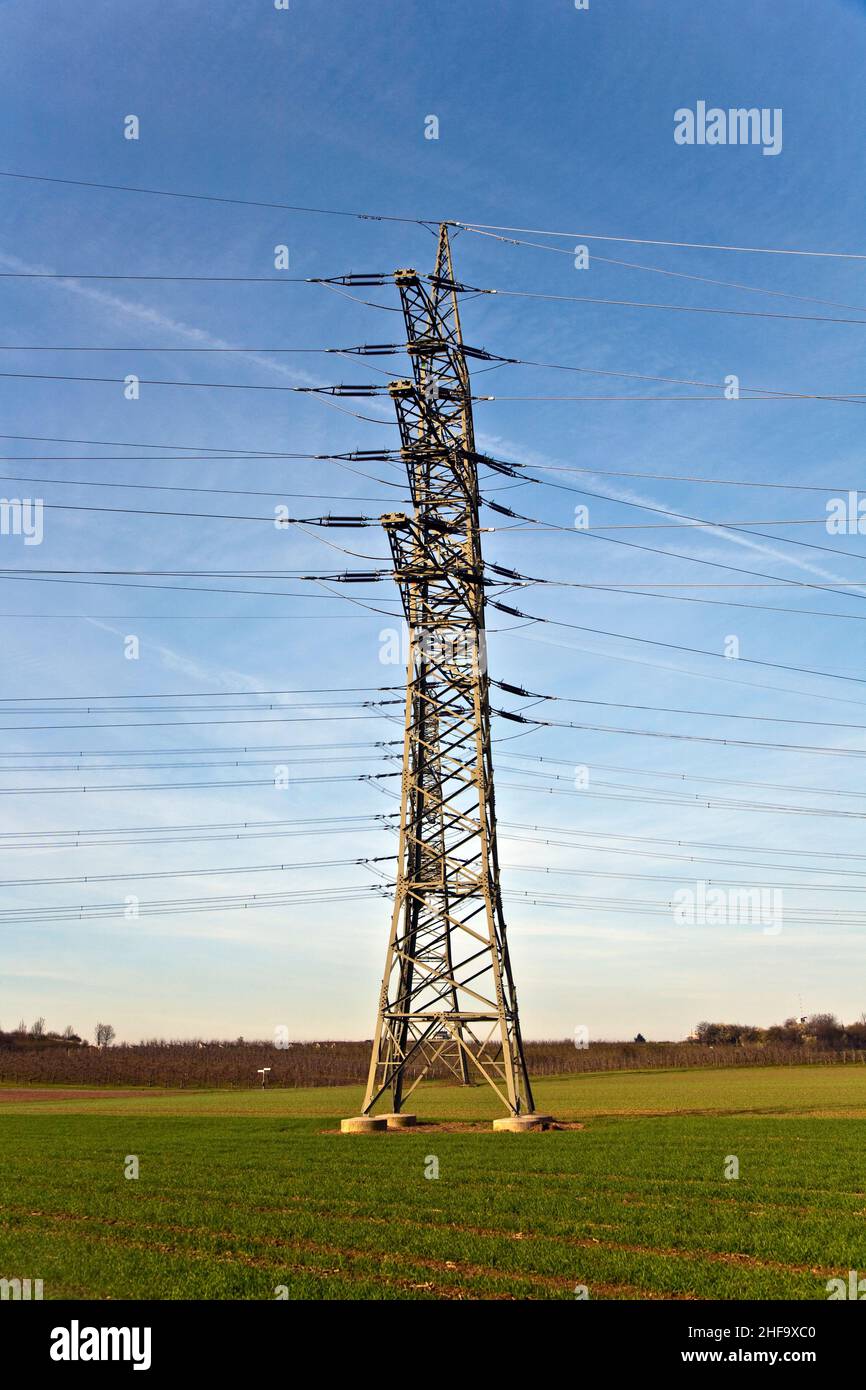 electrical tower in beautiful landscape with sky Stock Photo - Alamy