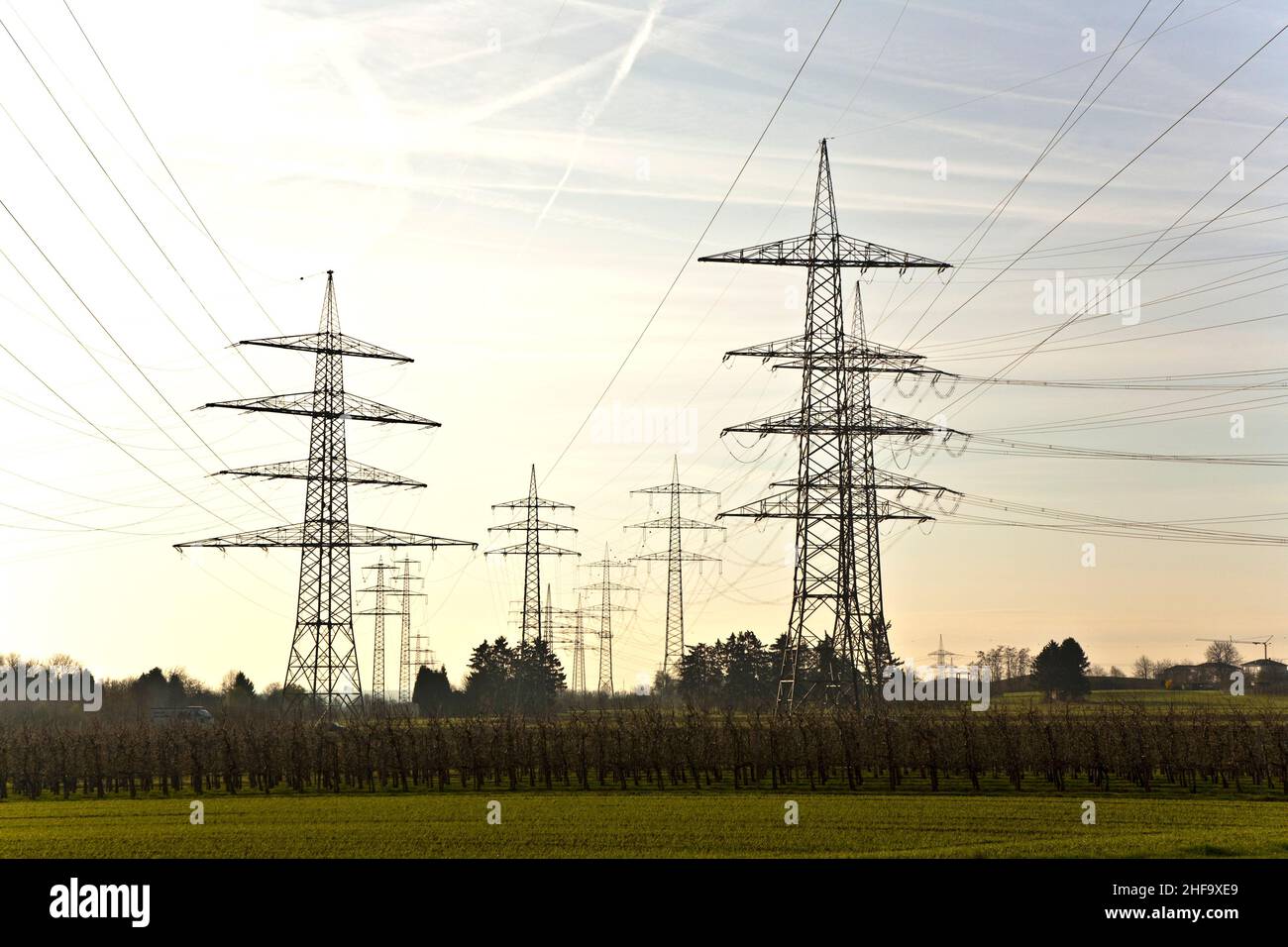 electrical tower in beautiful landscape with sky Stock Photo - Alamy