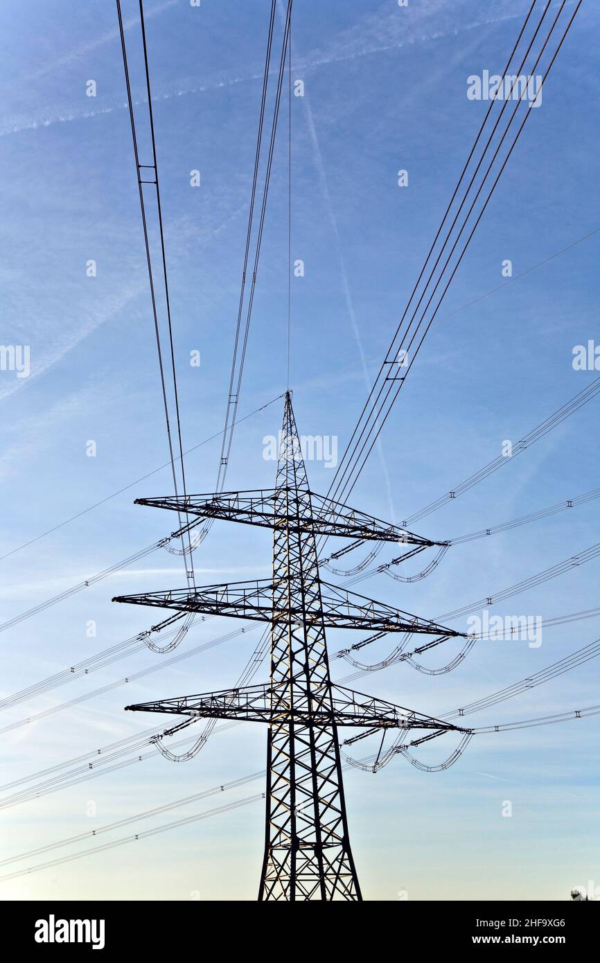 electrical tower in beautiful landscape with sky Stock Photo - Alamy