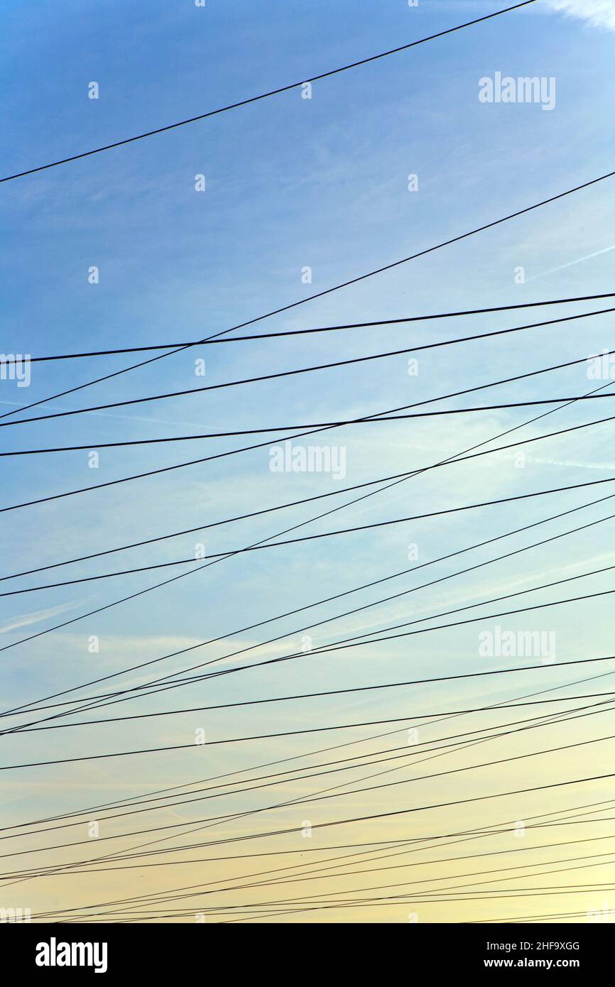 electrical tower in beautiful landscape with sky Stock Photo - Alamy