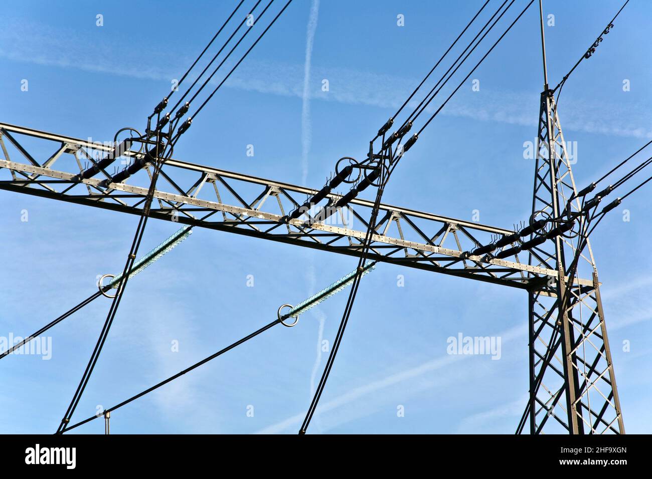 electrical power station in beautiful landscape with sky Stock Photo ...