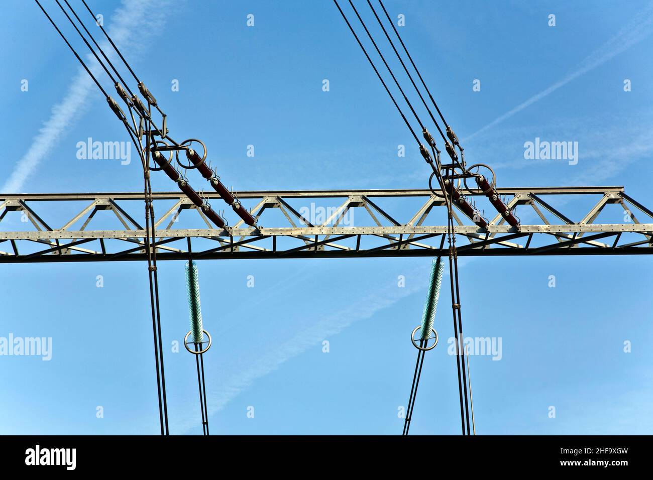 electrical power station in beautiful landscape with sky Stock Photo ...