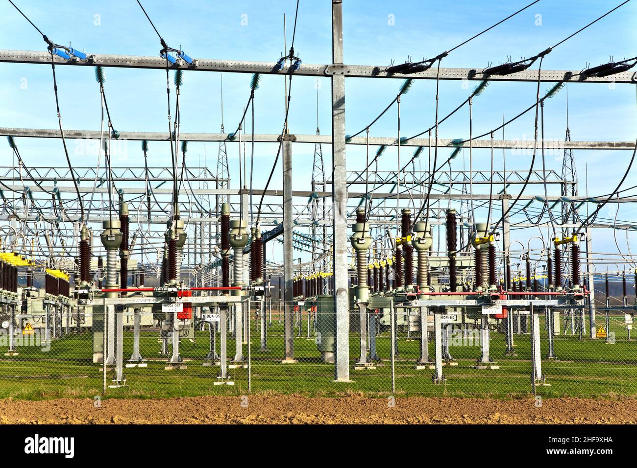 electrical power station in beautiful landscape with sky Stock Photo ...