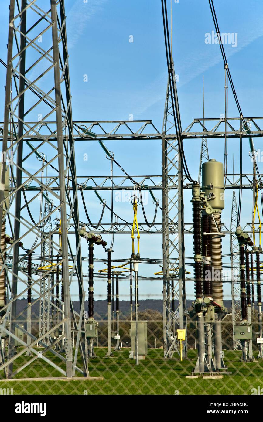 electrical power station in beautiful landscape with sky Stock Photo ...