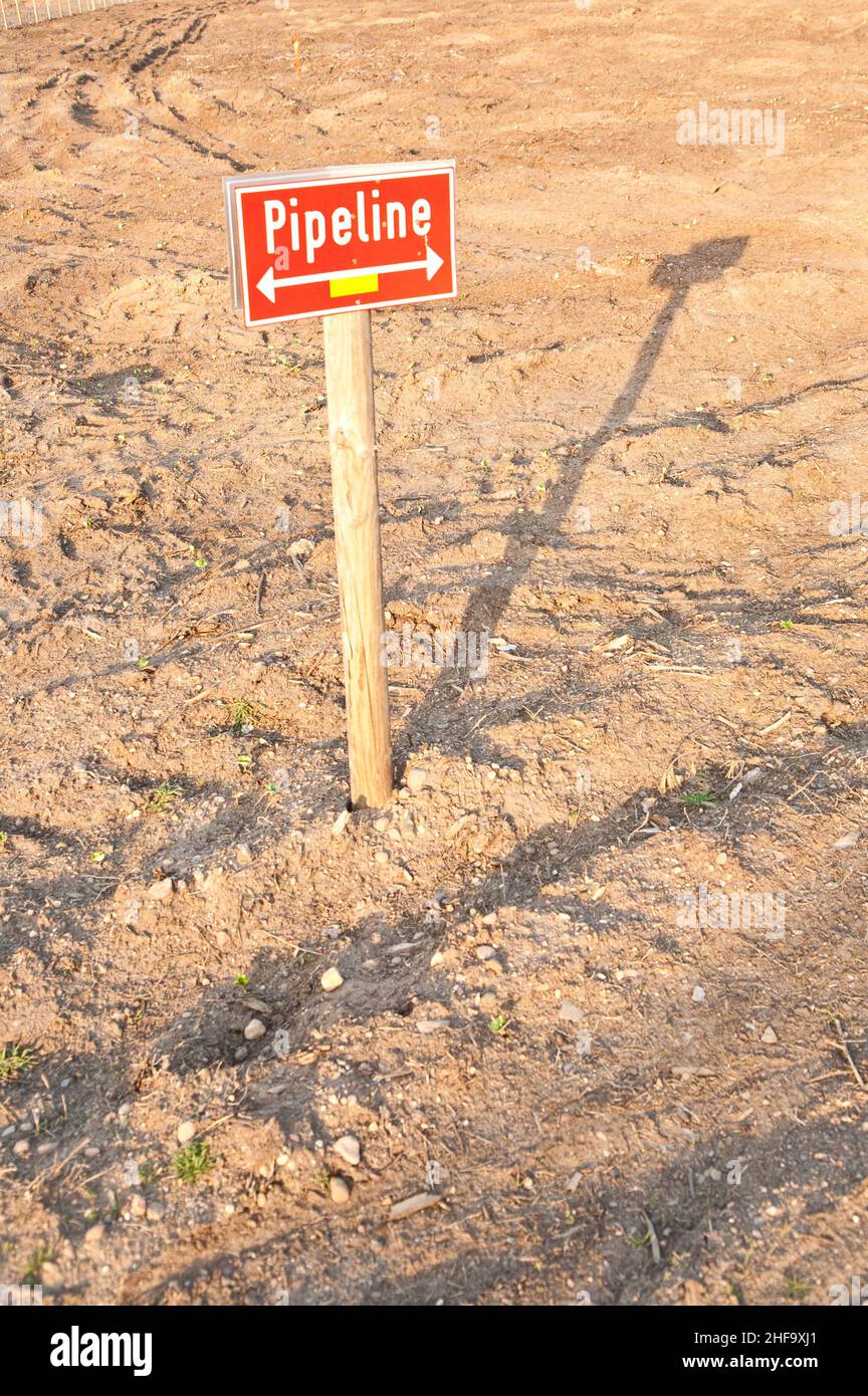 sign pipeline on the construction ground Stock Photo - Alamy